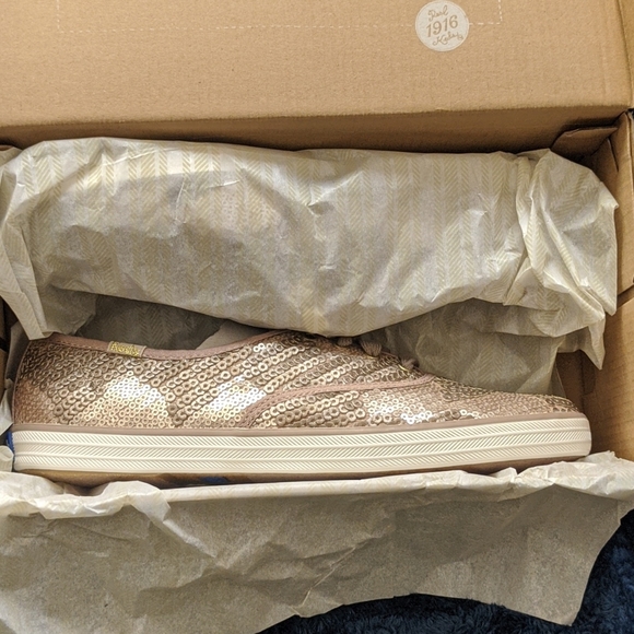 Keds | Shoes | Brand New In Box Bronze Sequin Keds | Poshmark